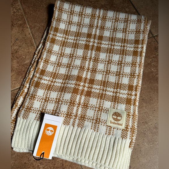 Timberland | Accessories | Timberland Plaid Scarf Tan And Cream New ...